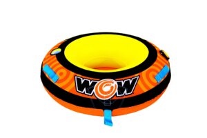 wow sports - lil' skipper inflatable towable tube - 1 rider - perfect for kids & adults - soft top - boating accessory