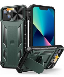 soios for iphone 13 iphone14 case with stand: iphone 13 iphone14 cover with kickstand | shockproof military grade protective cell phone case | tpu durable rugged bumper textured matte hybrid design