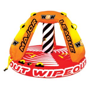 wow sports wipeout towable tube for boating - 1 to 3 person towable - standing tubes for boating