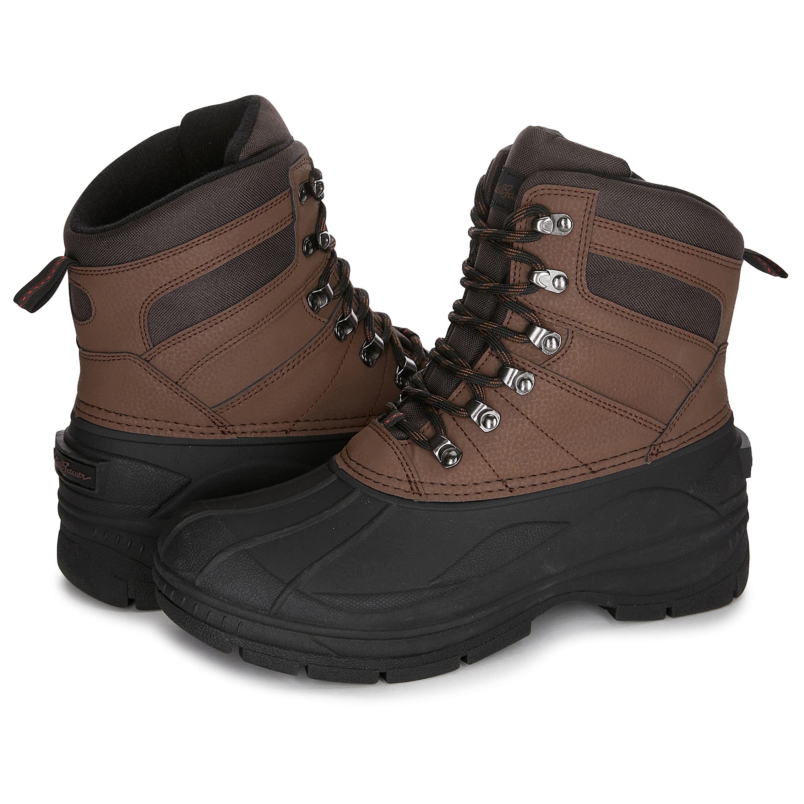 Eddie Bauer Leaven Worth Insulated Mens Hiking Boots | Waterproof Shell, Multi-Terrain Lugs, Warm & Comfortable Design Rubber Traction Outsole with Memory Foam Insole