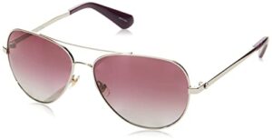 kate spade new york women's avaline2/s aviator sunglasses, silver, 58mm, 14mm