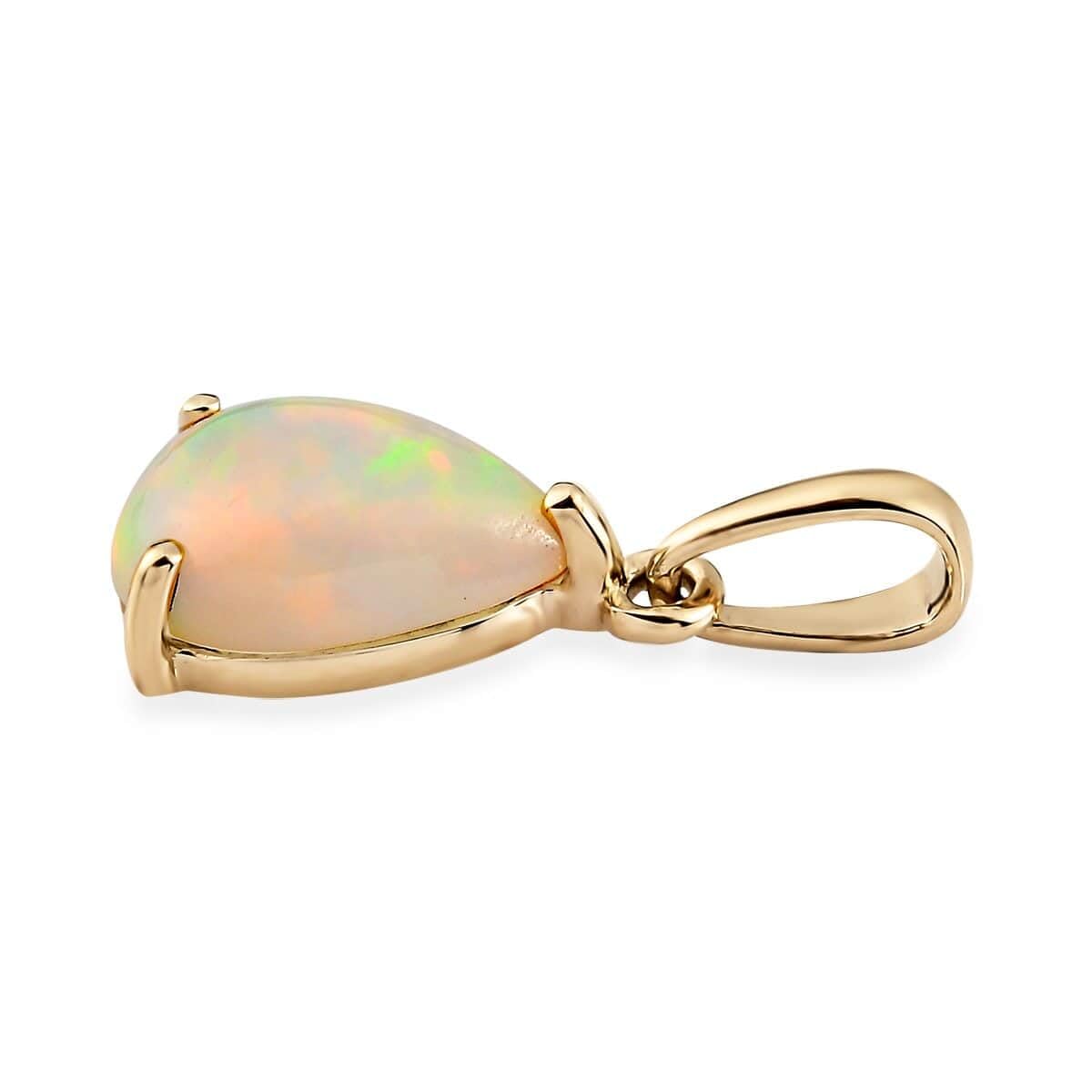 LUXORO 10K Yellow Chunky Solid Real Gold Jewelry Opal Pendant for Women Birthday Gifts for Women