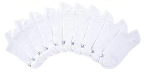 k. bell women's no show socks, white, 10 pairs