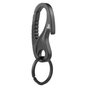 tisur titanium carabiner keychain clip, key rings quick release heavy duty bottle opener mens cool black car keychains, multitool key chain assecorie