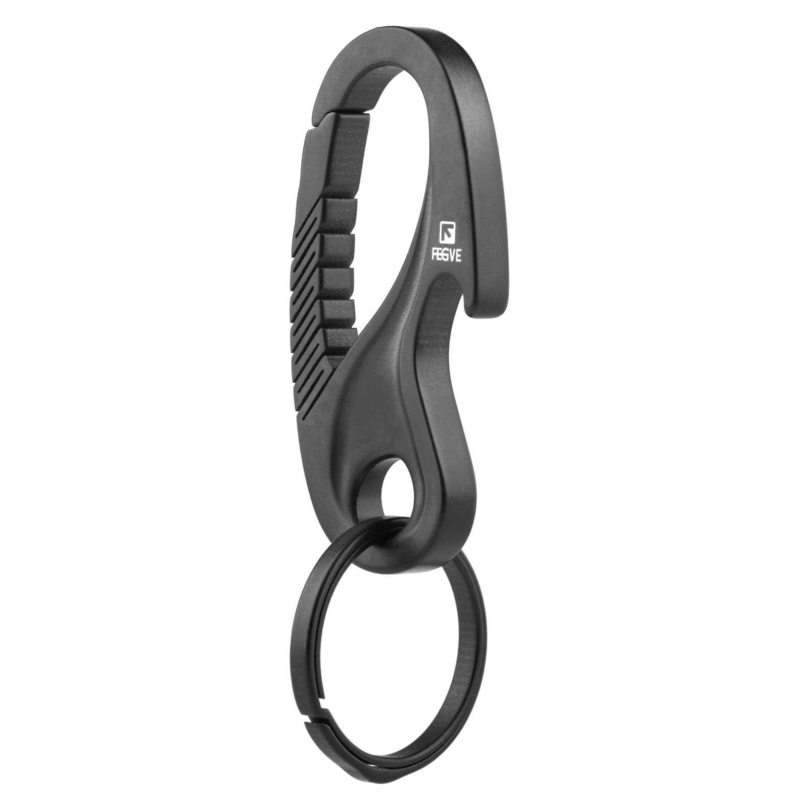 Tisur Titanium Carabiner Keychain Clip, Key Rings Quick Release Heavy Duty Bottle Opener Mens Cool Black Car Keychains, Multitool Key Chain Assecorie