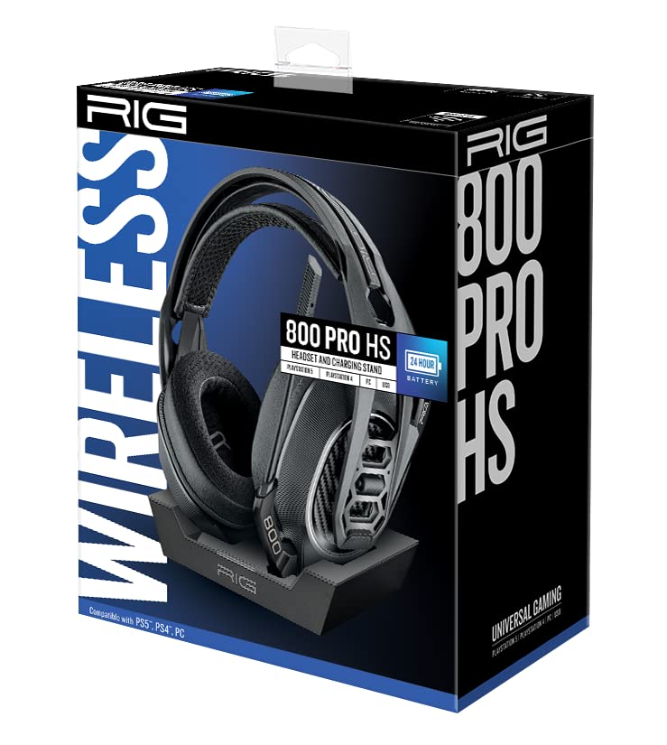 RIG 800 PRO HS Wireless Gaming Headset & Multi-Function Base Station for PlayStation PS4, PS5, PC, USB - 24 Hour Battery (NOT Compatible with Xbox)