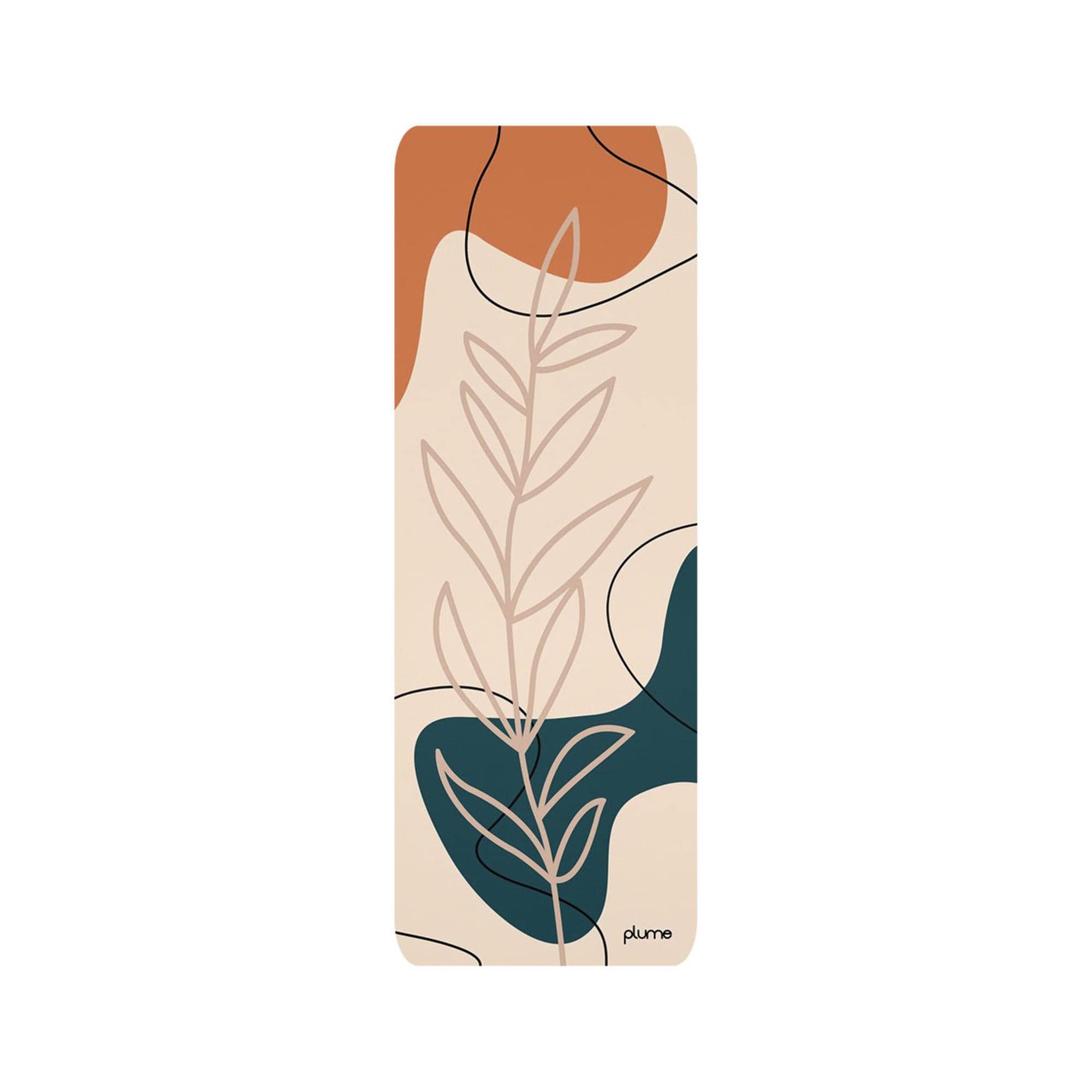 Modern Art Leaf Yoga Mat - 1/4'' Thick - Non Slip Microfiber - Eco-Friendly - Fitness & Home Gym Mat