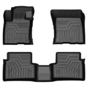 Mixsuper Custom Fit Floor Mats for Ford Bronco Sport 2024 2023 2022 2021, All Weather Floor Liners Front and Rear Row Set Black