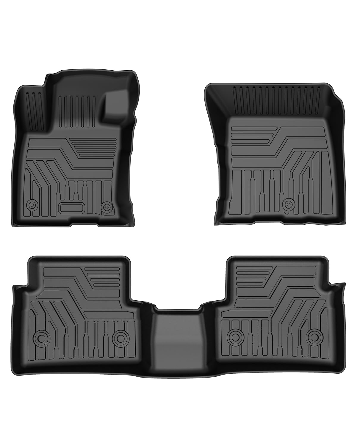 Mixsuper Custom Fit Floor Mats for Ford Bronco Sport 2024 2023 2022 2021, All Weather Floor Liners Front and Rear Row Set Black