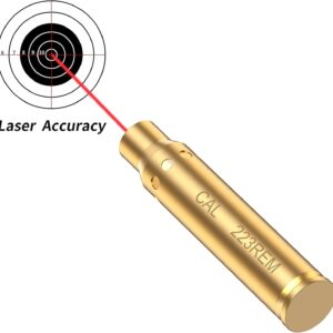 Tipfun Bore Sight Cal 223 5.56mm Rem Gauge Laser Sight Red Dot Boresighter with Batteries