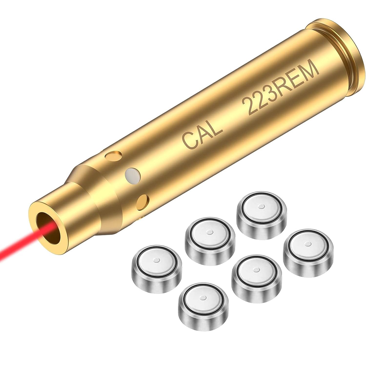 Tipfun Bore Sight Cal 223 5.56mm Rem Gauge Laser Sight Red Dot Boresighter with Batteries