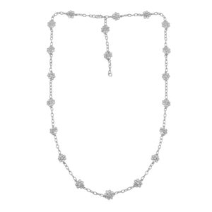 mooneye 22.00 ctw natural diamond polki flower long chain necklace 925 sterling silver platinum plated everyday slice diamond jewelry