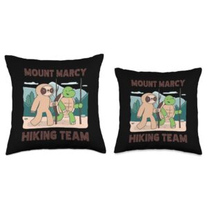 Mount Marcy Carabiner more hiking less worrying Mount Marcy Hiking Team Climbing Expedition Camping Sloth Throw Pillow, 16x16, Multicolor