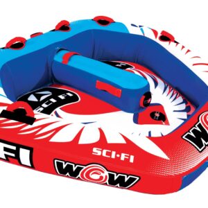 WOW Sports - SCI FI 2 Person Inflatable Towable Tube - Perfect for Kids & Adults - Secure Cockpit Seating