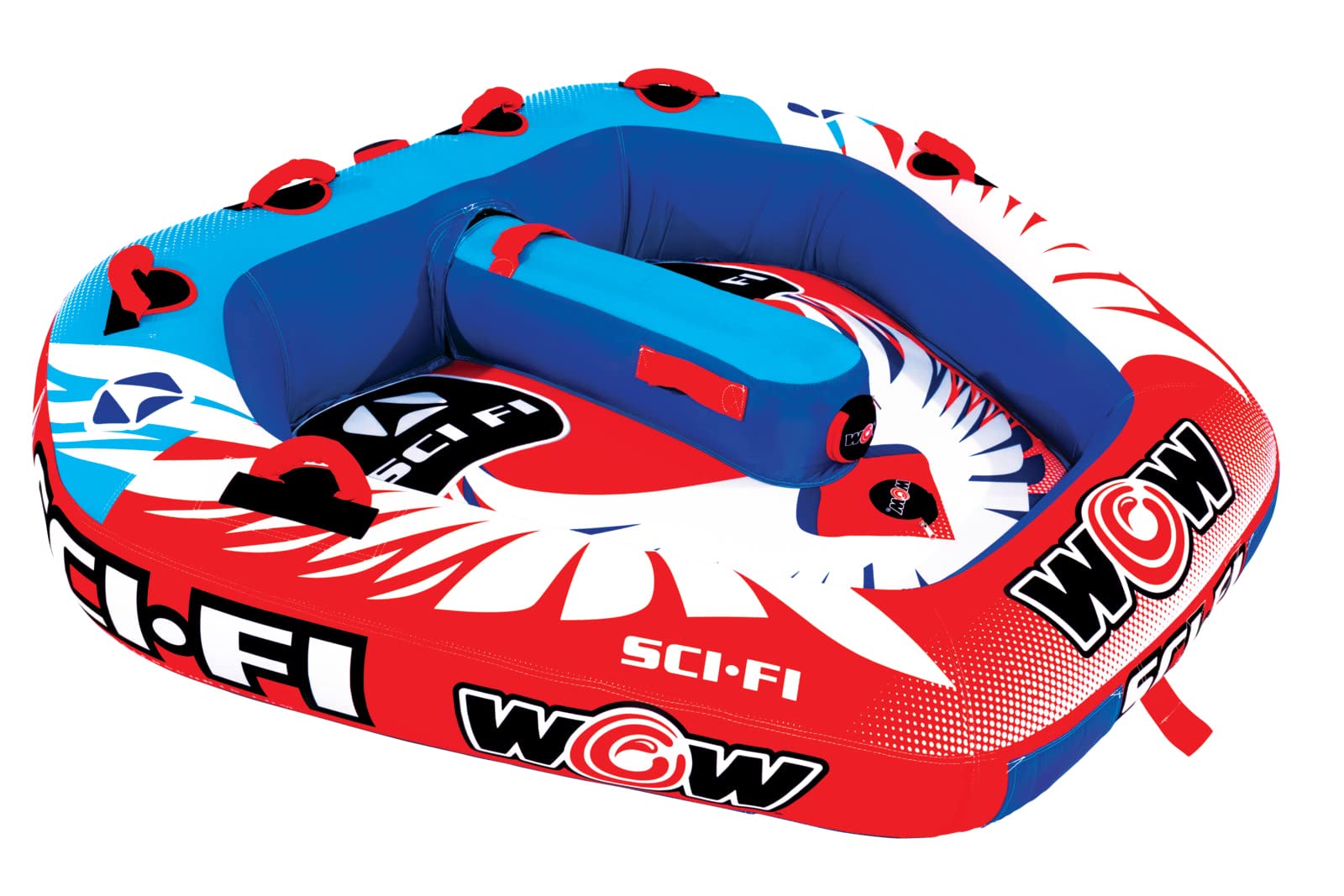 WOW Sports - SCI FI 2 Person Inflatable Towable Tube - Perfect for Kids & Adults - Secure Cockpit Seating