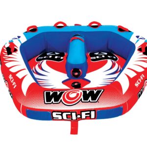 WOW Sports - SCI FI 2 Person Inflatable Towable Tube - Perfect for Kids & Adults - Secure Cockpit Seating