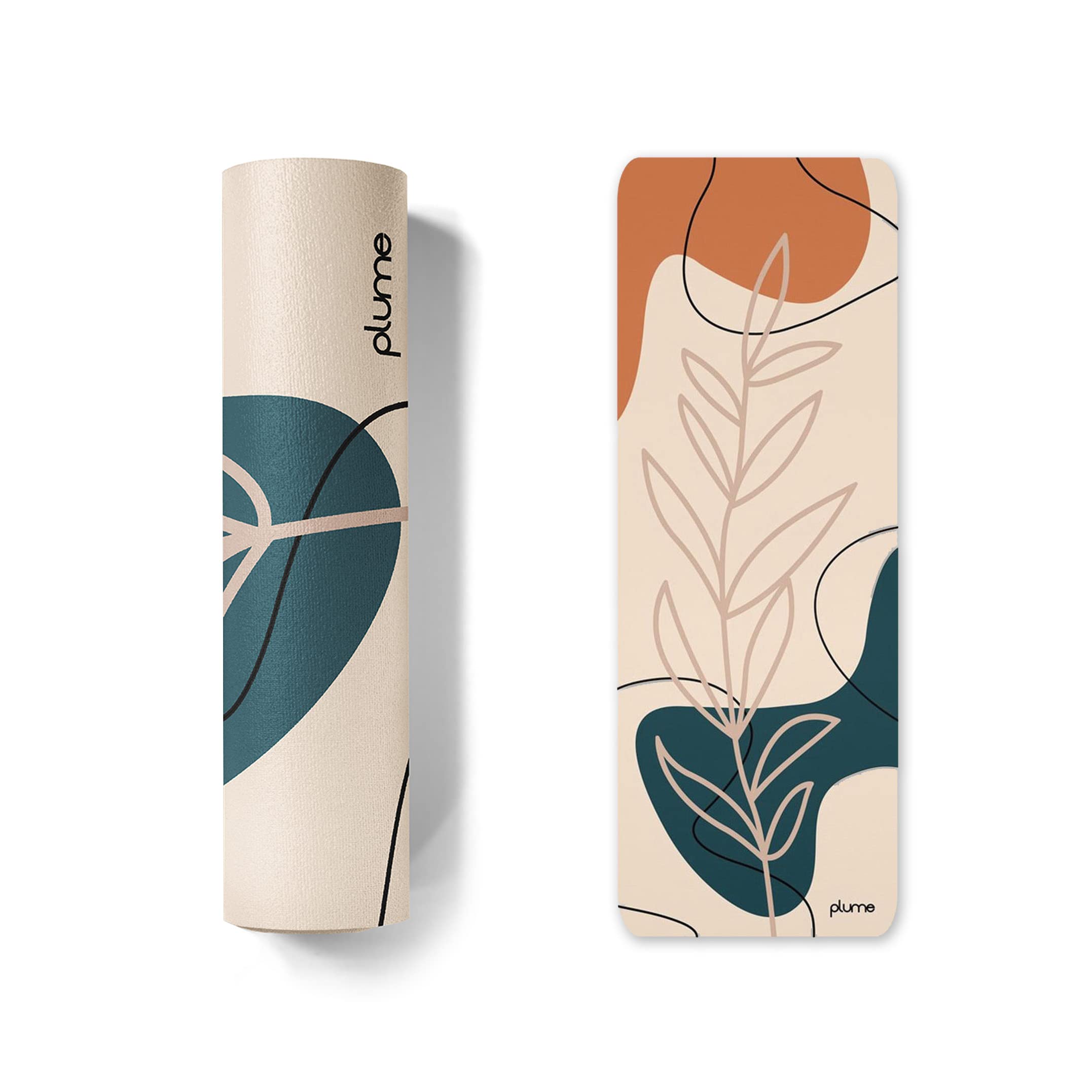 Modern Art Leaf Yoga Mat - 1/4'' Thick - Non Slip Microfiber - Eco-Friendly - Fitness & Home Gym Mat