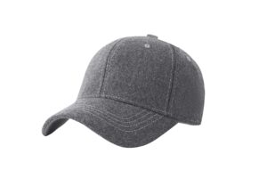 save green life adjustable size of warm cashmere baseball cap wool hat winter unisex (dark gray), one