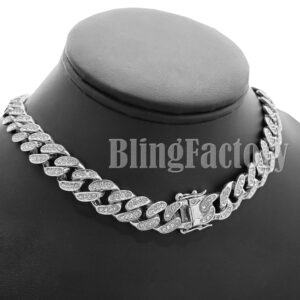 Silver Plated Dragon Pendant Pendant & 13mm 16" 18" 20" 24" Iced Cuban Box Lock Chain Hip Hop Necklace (Pendant & 24" Chain set)