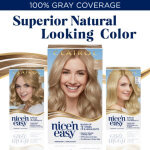 Clairol Nice'n Easy Permanent Hair Dye, 9.5 Lightest Blonde Hair Color, Pack of 1