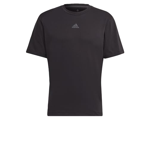 adidas Men's AEROREADY Yoga Tee, Black/Grey, Medium