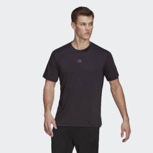 adidas Men's AEROREADY Yoga Tee, Black/Grey, Medium