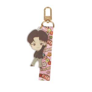 bts tinytan dynamite acrylic strap keyring key chain accesssories (suga)