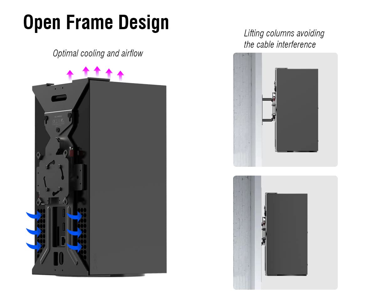 Magnetic Wall Mount for Xbox Series X, Metallic Support Bracket with Gaming Headset Hook, Magnets and Built-in Level Design - Mount XSX Vertical, Horizontal or Under The Desk