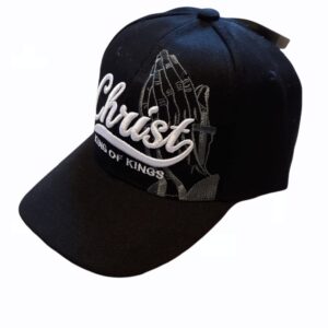 Black Duck Brand 3D Christ King of Kings Embroidered Jesus Christian Ball Cap (Black)