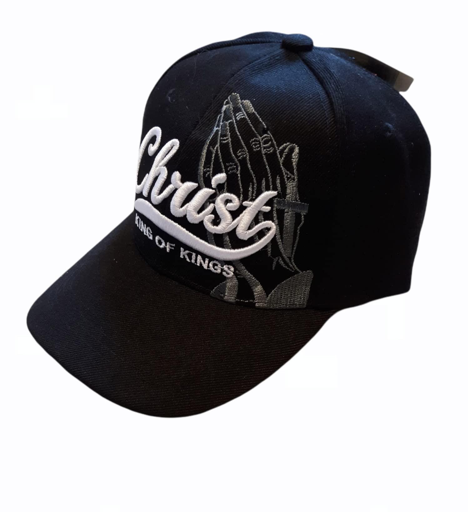 Black Duck Brand 3D Christ King of Kings Embroidered Jesus Christian Ball Cap (Black)