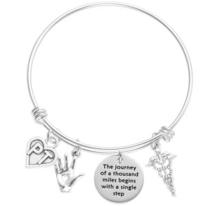 hutimy physical therapist gifts bracelet for women funny physical therapy charm bangle bracelets present ideas items stuff merchandise pt jewelry massage physical therapist bracelet