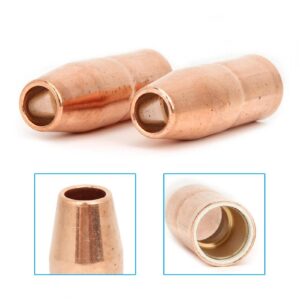 EVTSCAN Pack of 2 Copper Gas Nozzle 169-724 Replacement, Fit for Miller M25/M40 and Hobart H Series MIG Welding Torches Shroud, 1/2 inch Outer Diameter Conical Gas Nozzle