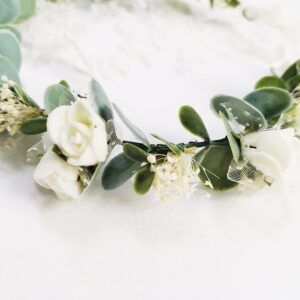 Dlynmoo Flower Crown Floral Wreath Headband Floral Crown Wedding Festivals Photo Props Headpiece TG02066