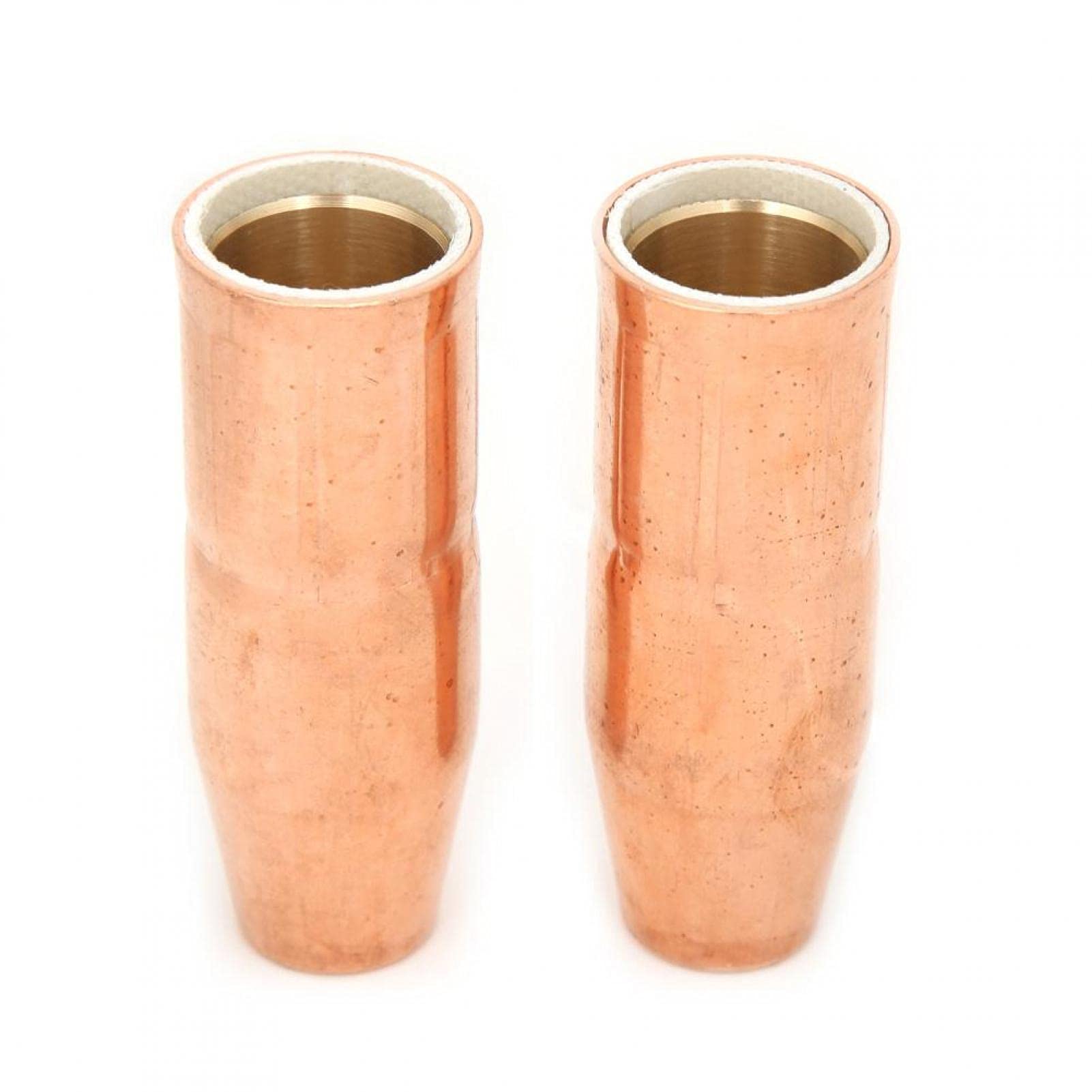 EVTSCAN Pack of 2 Copper Gas Nozzle 169-724 Replacement, Fit for Miller M25/M40 and Hobart H Series MIG Welding Torches Shroud, 1/2 inch Outer Diameter Conical Gas Nozzle