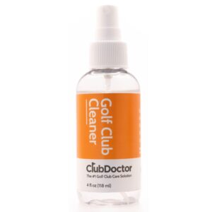 club doctor - club cleaning solution - golf club cleaner spray - removes dirt from grooves - increase spin and improve ball flight - clips onto bag for convenience - 4 oz