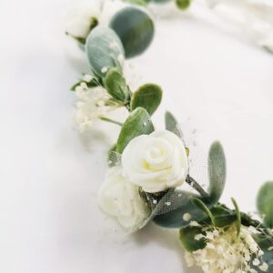 Dlynmoo Flower Crown Floral Wreath Headband Floral Crown Wedding Festivals Photo Props Headpiece TG02066