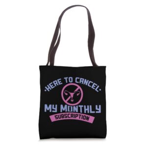 here to cancel my monthly subscription funny hysterectomy tote bag