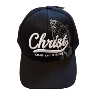 Black Duck Brand 3D Christ King of Kings Embroidered Jesus Christian Ball Cap (Black)