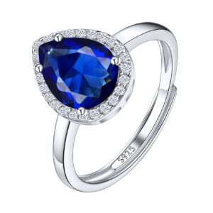 suplight promise ring for her septembler birthstone blue sapphire ring sterling silver ring