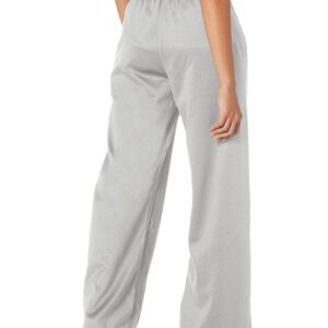 adidas Women's AEROREADY Wide-Leg High-Rise Pants, Medium Grey Heather/White, Small