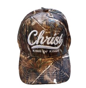 black duck brand 3d christ king of kings embroidered jesus christian ball cap (camo)