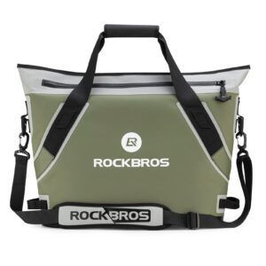 rockbros soft cooler insulated leak proof cooler bag portable 36 can large soft sided coolers waterproof insulated pack cooler for travel, beach, camping, picnic, lunch, fishing, floating, party, work