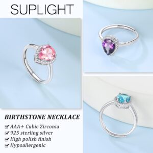 Suplight Promise Ring for Her Septembler Birthstone Blue Sapphire Ring Sterling Silver Ring