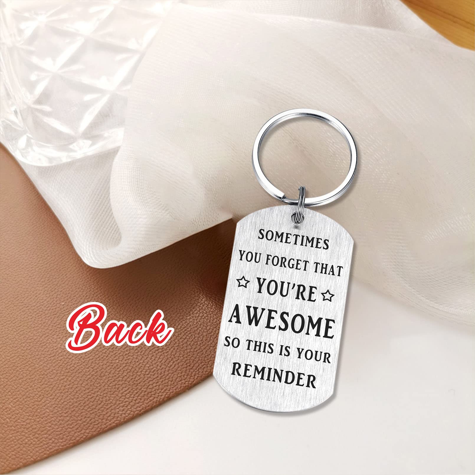 DEGASKEN Inspirational Gifts for Men Motivational Quotes Keychain, Sometimes You Forget You Are Awesome