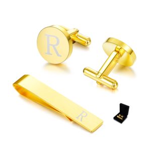 diamday cuff links and tie clips set personalized cufflinks for men gold r initial cufflinks men's link shirt studs tie letter tie clips and cufflinks set with box groomsmen gift for him