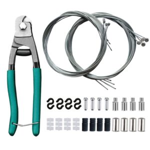 bicycle cable cutter, universal 4×5.9ft(1.8m) brake cable, 4×7.2ft(2.2m) shift cable, replacement kit for mountain and road bicycle, cable and housing cutter tool