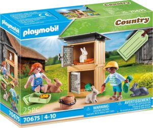 playmobil rabbit pen gift set