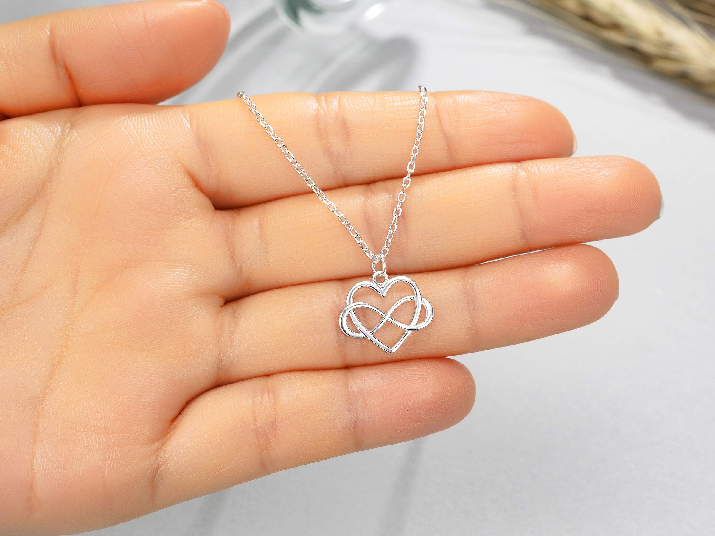 RareLove Godmother Proposal Gift,Gift for Godmother from Godson,Godmother & Godson Necklace 925 Sterling Silver Tiny Infinity Heart Necklaces for Women,Gifts for Godmother