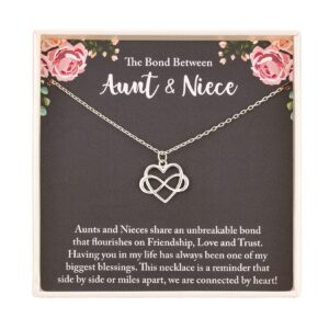 rarelove aunt gifts,aunt christmas gifts,gifts for aunt gifts from niece,925 sterling silver tiny infinity heart necklaces for women,aunt niece necklace