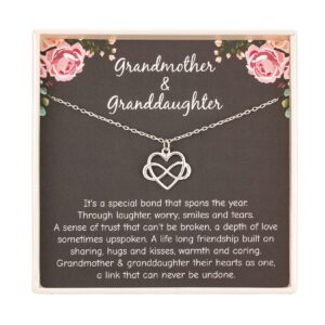 rarelove grandmother gifts from granddaughter,grandma gift,925 sterling silver tiny infinity heart necklaces for women,grandma birthday gifts,grandma from granddaughter grandchildren